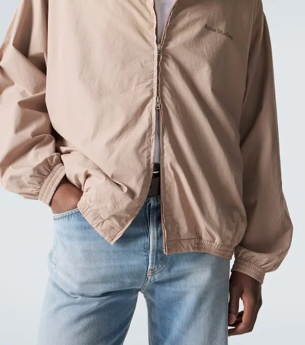 Acne Studios Logo Cotton Poplin Blouson Jacket - Beige