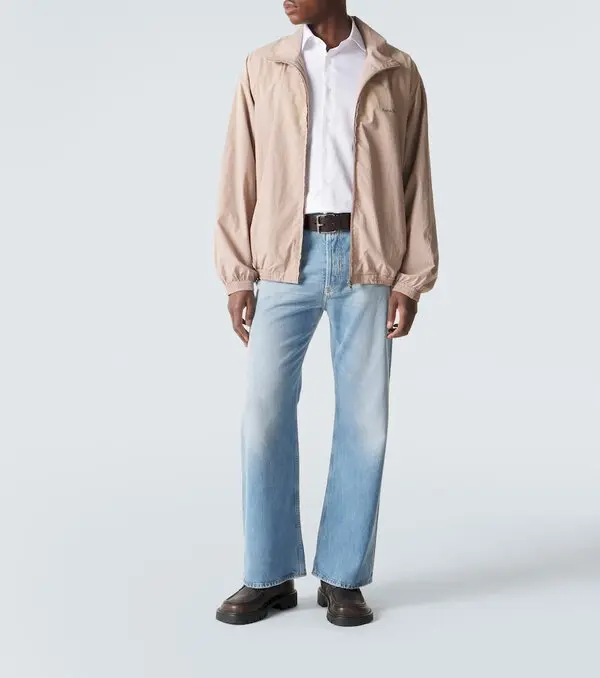 Acne Studios Logo Cotton Poplin Blouson Jacket - Beige