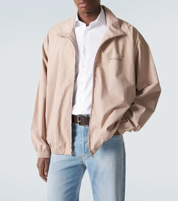 Acne Studios Logo Cotton Poplin Blouson Jacket - Beige
