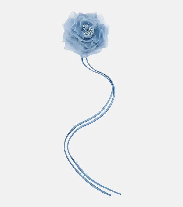 Max Mara Ario Floral-applique Brooch - Blue