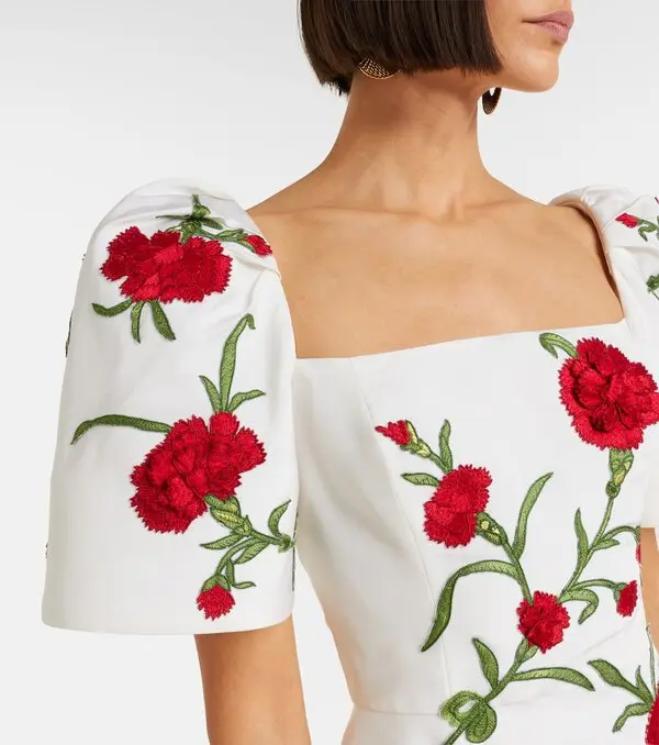Carolina Herrera Floral Silk Mini Dress