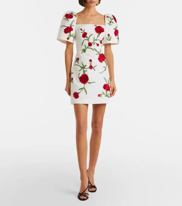 Carolina Herrera Floral Silk Mini Dress