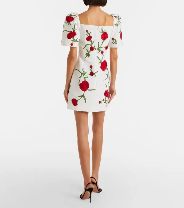 Carolina Herrera Floral Silk Mini Dress