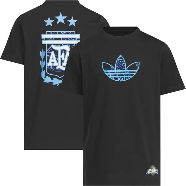 Adidas Youth Argentina National Team 2026 Away Jersey Hook T-shirt - Black