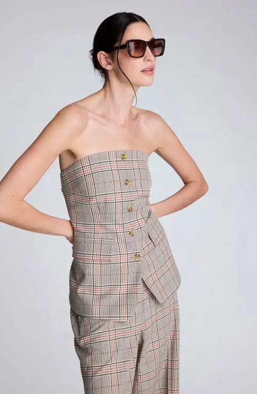KENNETH COLE Plaid Strapless Vest