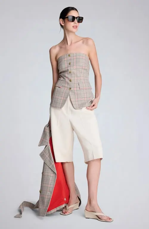 KENNETH COLE Plaid Strapless Vest