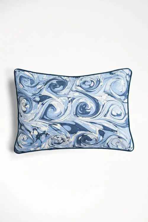 INNER CHILD Wave Hand-marbled Pillowcover Only - Ocean