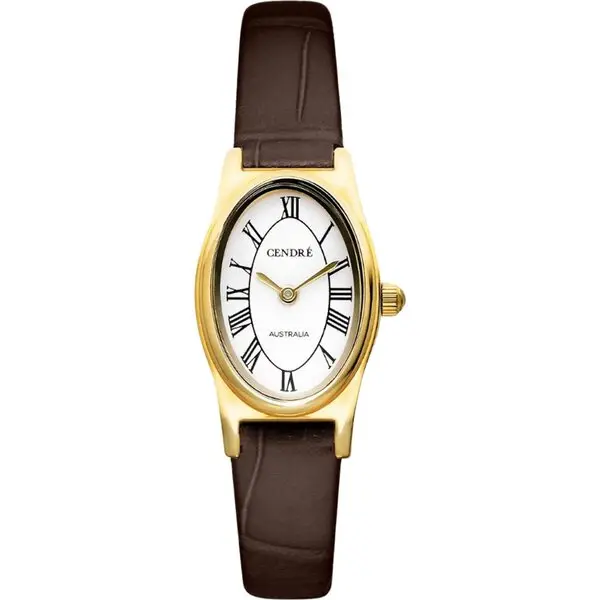 CENDRE Emmeline Leather Strap Watch - White Espresso Croc