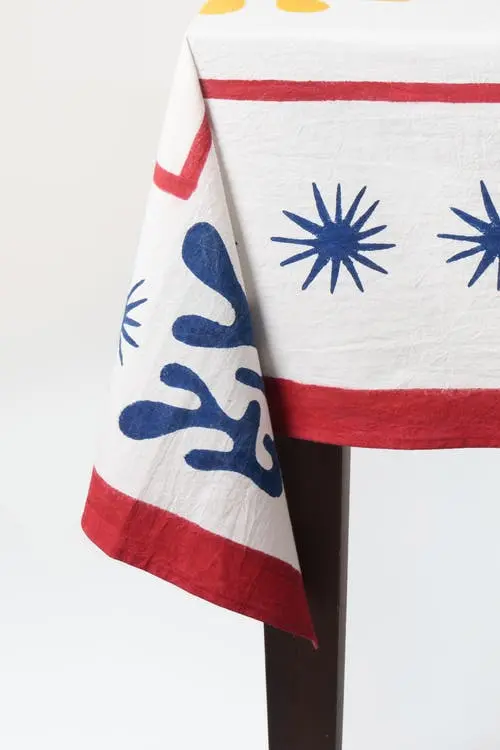 INNER CHILD Celestial Matisse Blockprint Tablecloth