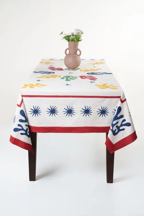 INNER CHILD Celestial Matisse Blockprint Tablecloth