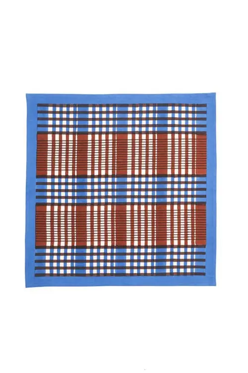 INNER CHILD Shetland Plaid Blockprint Napkinsset Of 4 - Brown