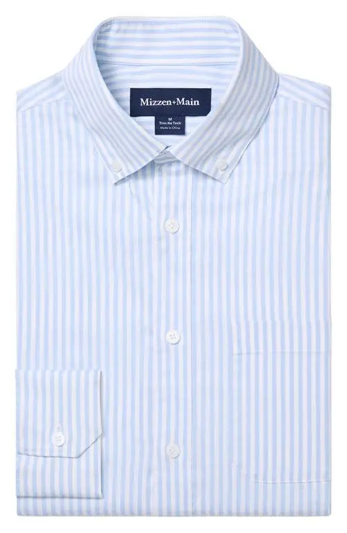Mizzen+main Kennedy Trim Fit Performance Button-down Shirt - Cloud Blue Candy Stripe