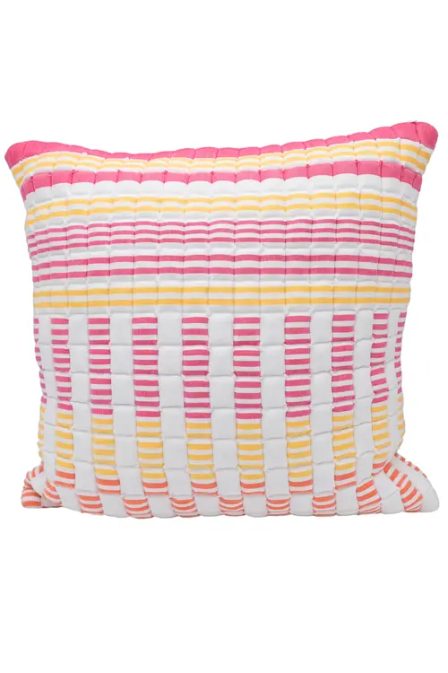 INNER CHILD Sunset Sujani Puff Pillowcover + Insert - Pink
