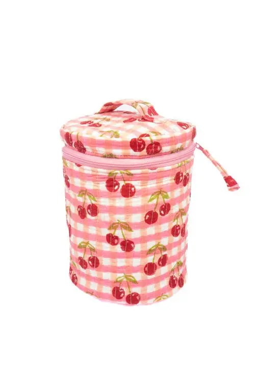 INNER CHILD Cherry Round Upright Makeup Bag
