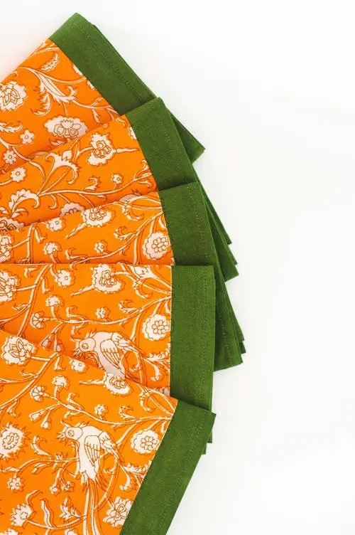 INNER CHILD Birds Of A Feather Blockprint Napkinsset Of 4
