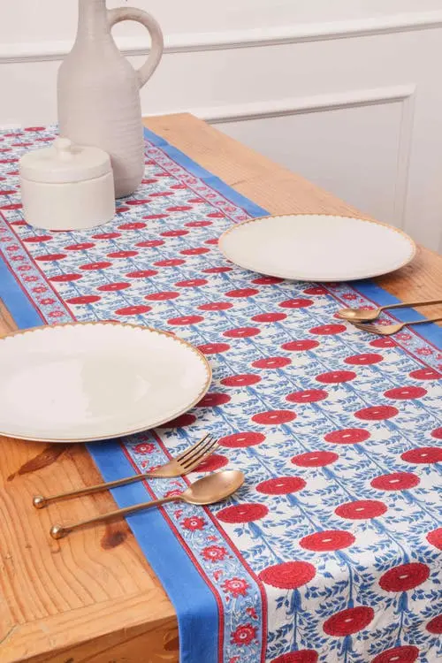 INNER CHILD Araminta Blockprint Tablerunner