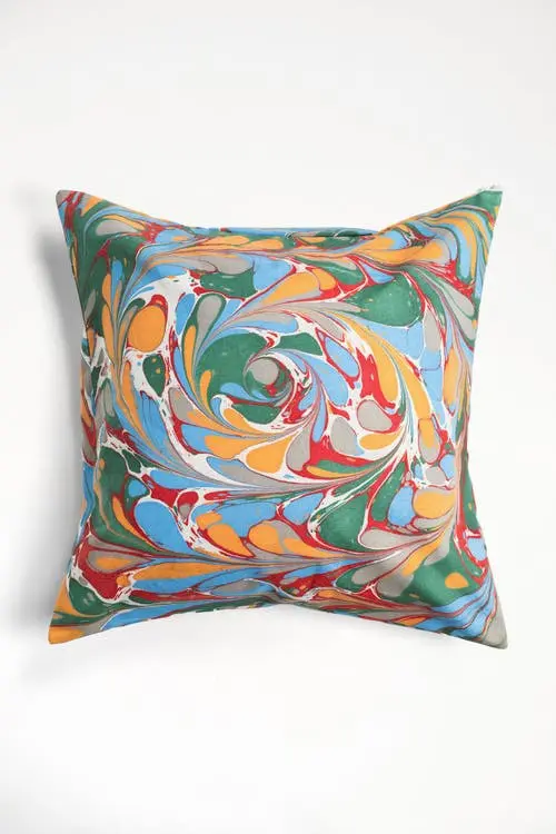 INNER CHILD Marais Hand Marbled Square Pillowcover Only - Multicolor