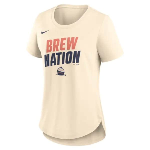 Nike Milwaukee Brewers Team Phrase City Connect Lockup Mlb T-shirt - Brown