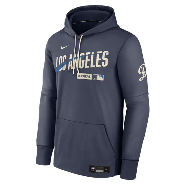 Nike Los Angeles Dodgers Authentic Collection City Connect Therma Mlb Pullover Hoodie - Blue