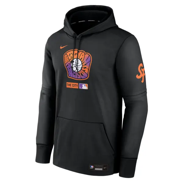 Nike San Francisco Giants Authentic Collection City Connect Therma Mlb Pullover Hoodie - Black
