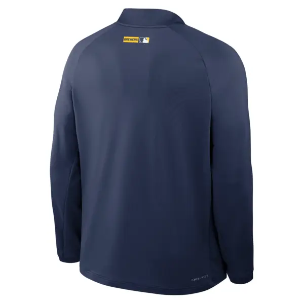 Nike Milwaukee Brewers Authentic Collection Dri-fit 1/2-zip Long-sleeve Top - Blue