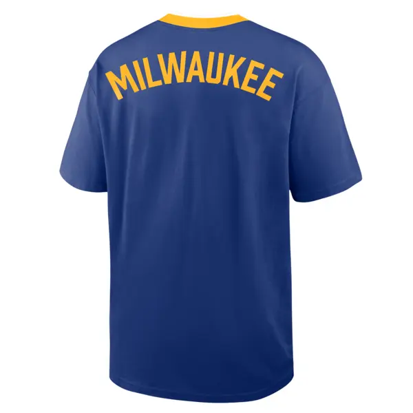 Nike Milwaukee Brewers Cooperstown Ringer Mlb T-shirt - Blue