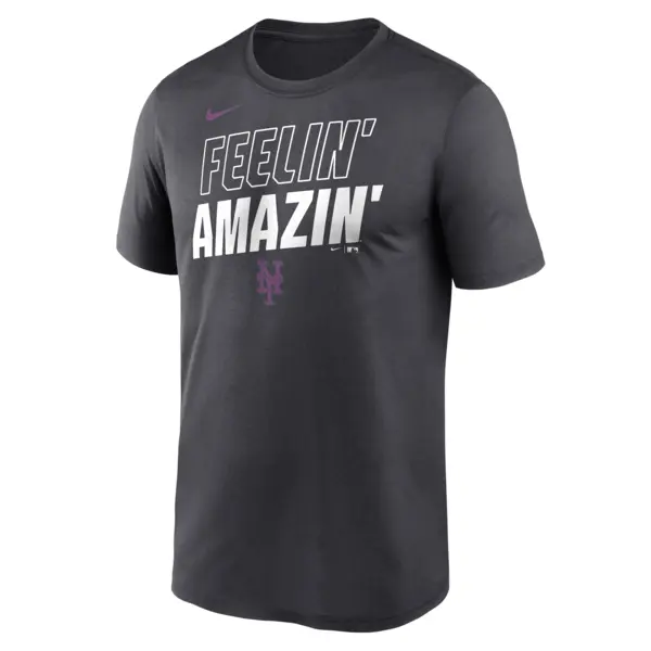 Nike New York Mets City Connect Team Phrase Script Dri-fit Mlb T-shirt - Grey