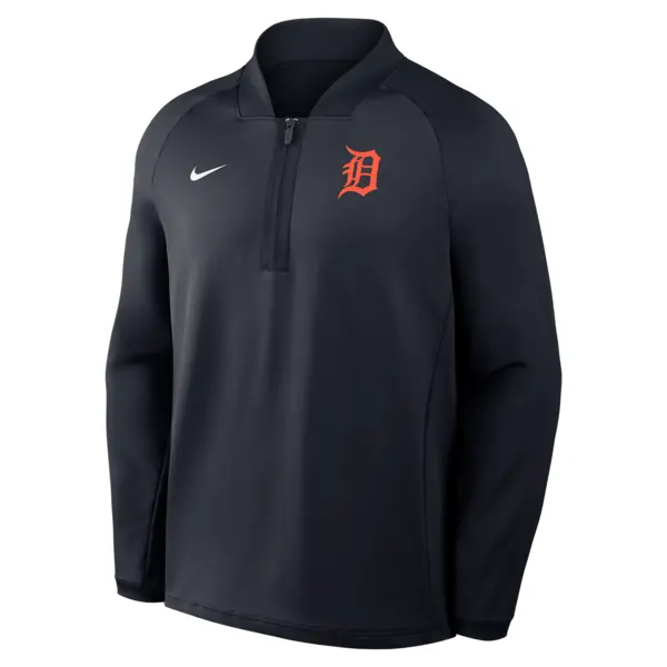 Nike Detroit Tigers Dri-fit Mlb 1/2-zip Long-sleeve Top - Blue