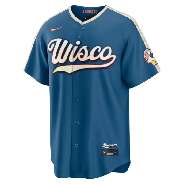 Nike Milwaukee Brewers City Connect Mlb Stadium Jersey - Blue