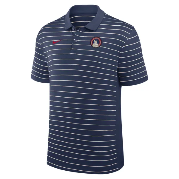 Nike Cleveland Guardians City Connect Striped Victory Dri-fit Mlb Polo - Blue