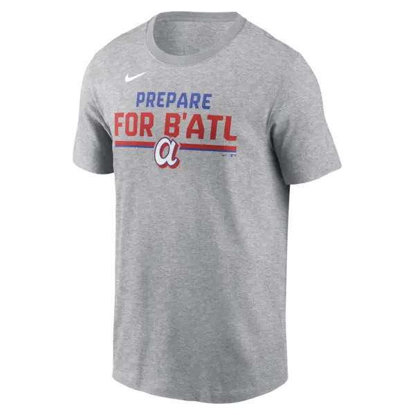 Nike Atlanta Braves Stacked City Connect Mlb T-shirt - Grey