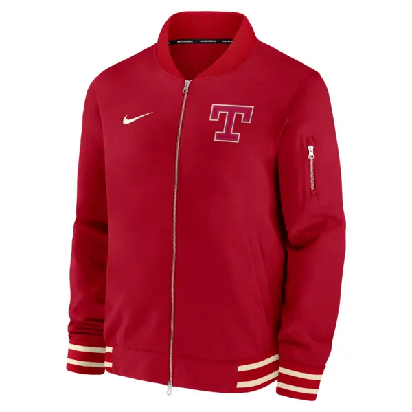 Nike Texas Rangers Authentic Collection City Connect Mlb Full-zip Bomber Jacket - Red