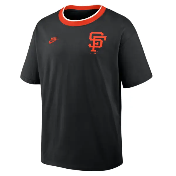Nike San Francisco Giants Cooperstown Ringer Mlb T-shirt - Black