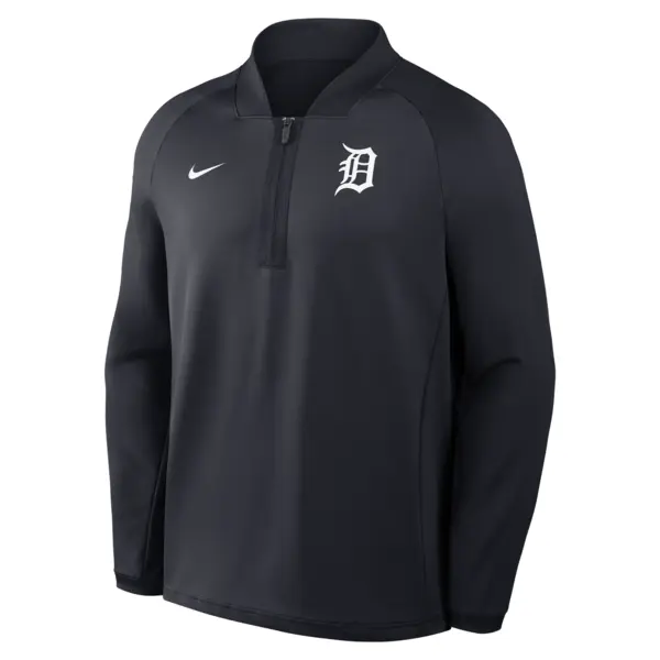 Nike Detroit Tigers Authentic Collection Dri-fit Mlb 1/2-zip Long-sleeve Top - Blue