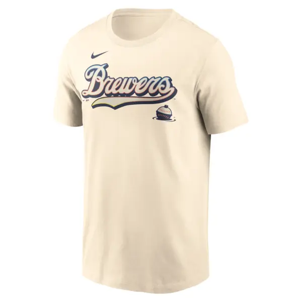 Nike Milwaukee Brewers City Connect Wordmark Mlb T-shirt - Brown