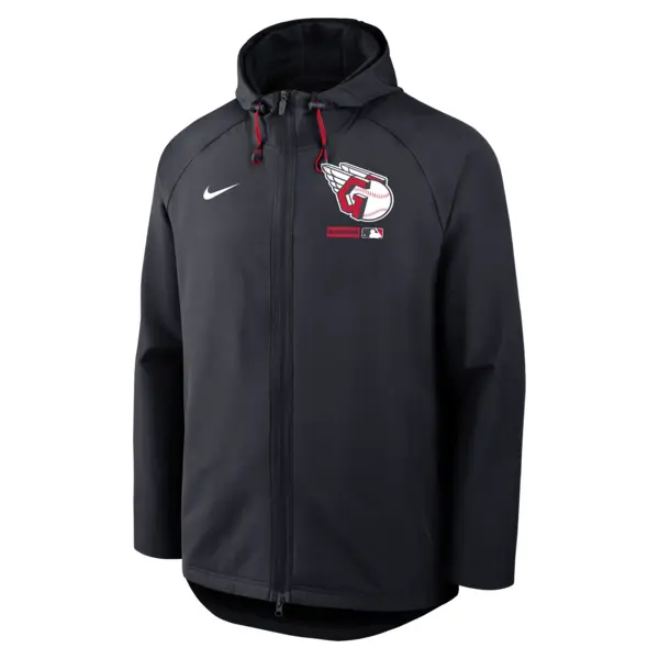 Nike Cleveland Guardians Authentic Collection Therma-fit Mlb Full-zip Hooded Jacket - Blue