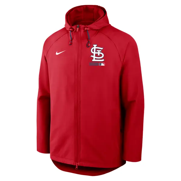 Nike St. Louis Cardinals Authentic Collection Therma-fit Mlb Full-zip Hooded Jacket - Red