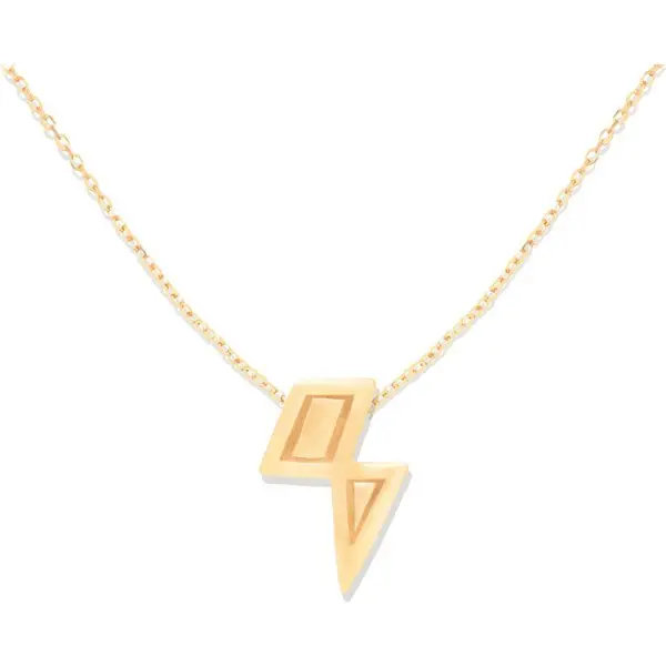 CAMPBELL + CHARLOTTE Mini Lightning Bolt Charm Chain Necklace - Gold