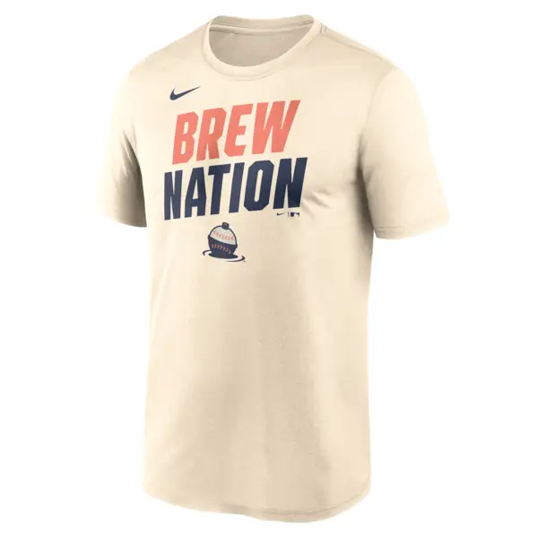 Nike Milwaukee Brewers City Connect Team Phrase Script Dri-fit Mlb T-shirt - Brown