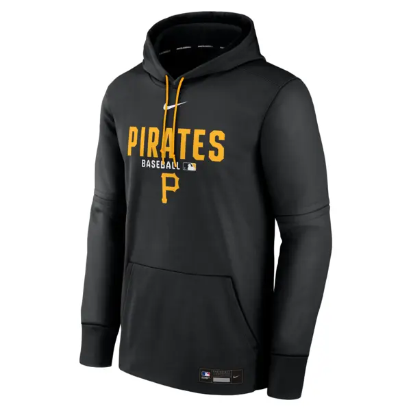 Nike Pittsburgh Pirates Authentic Collection Therma Mlb Pullover Hoodie - Black