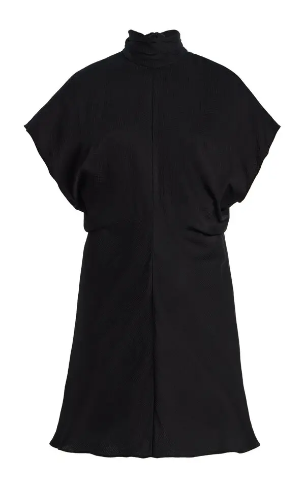 Bondi Born Ardea Tie-neck Satin Mini Dress - Black