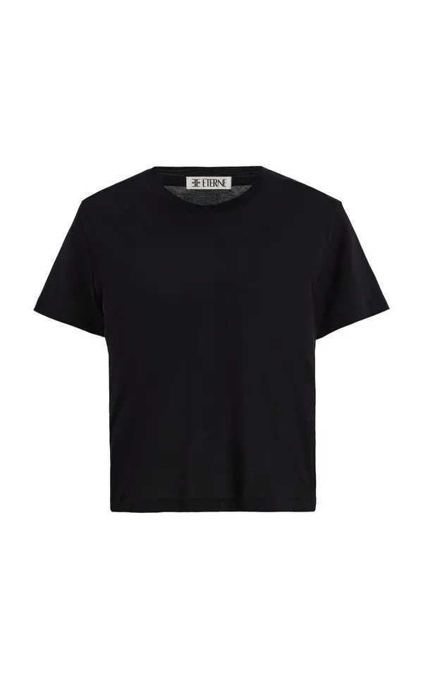 Eterne Boxy Cotton-modal Short-sleeve T-shirt - Black