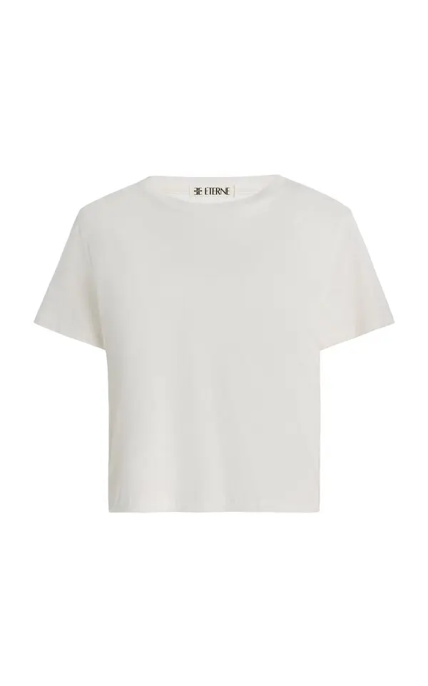Eterne Boxy Cotton-modal Short-sleeve T-shirt - Ivory