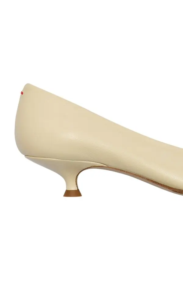 AeydĒ Cari Leather Kitten Heel Pumps - Ivory