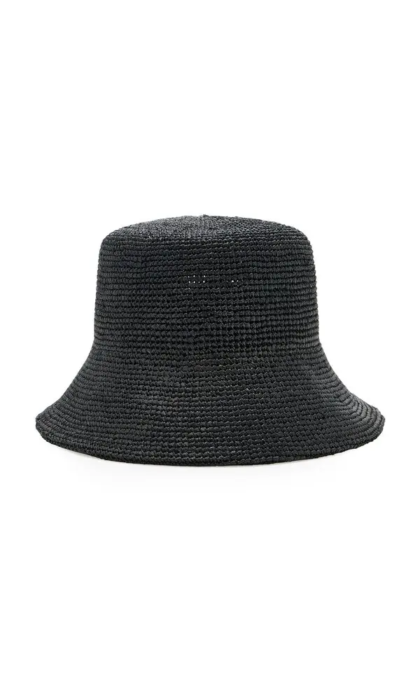 Lack Of Color Inca Raffia Bucket Hat - Black