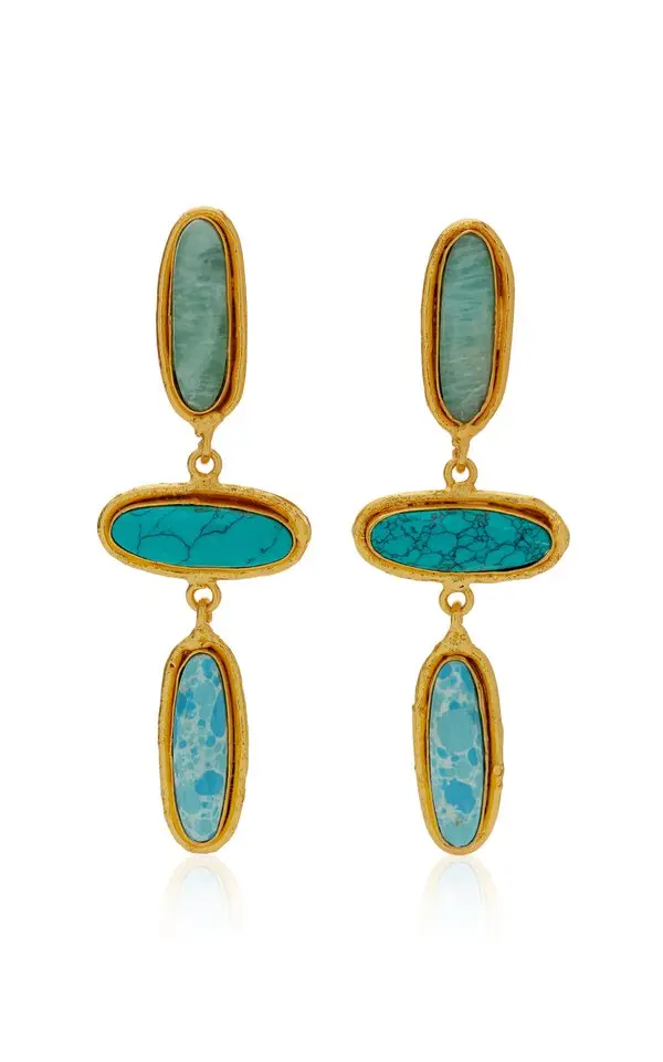 Sylvia Toledano Grace Amazonite Larimar Earrings - Turquoise