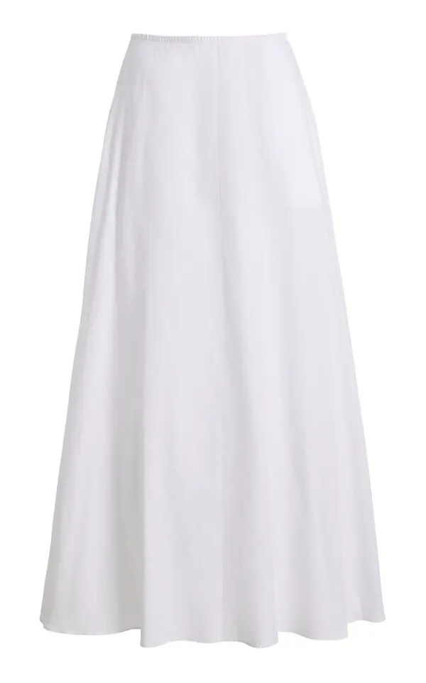 LESET Yoko Cotton Maxi Skirt - White