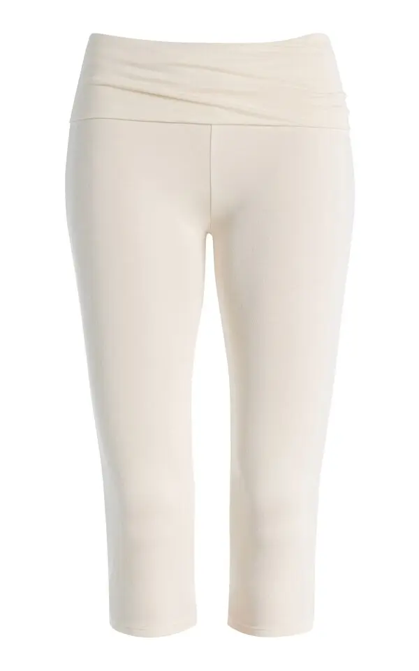 Eterne Foldover Jersey Capri Leggings