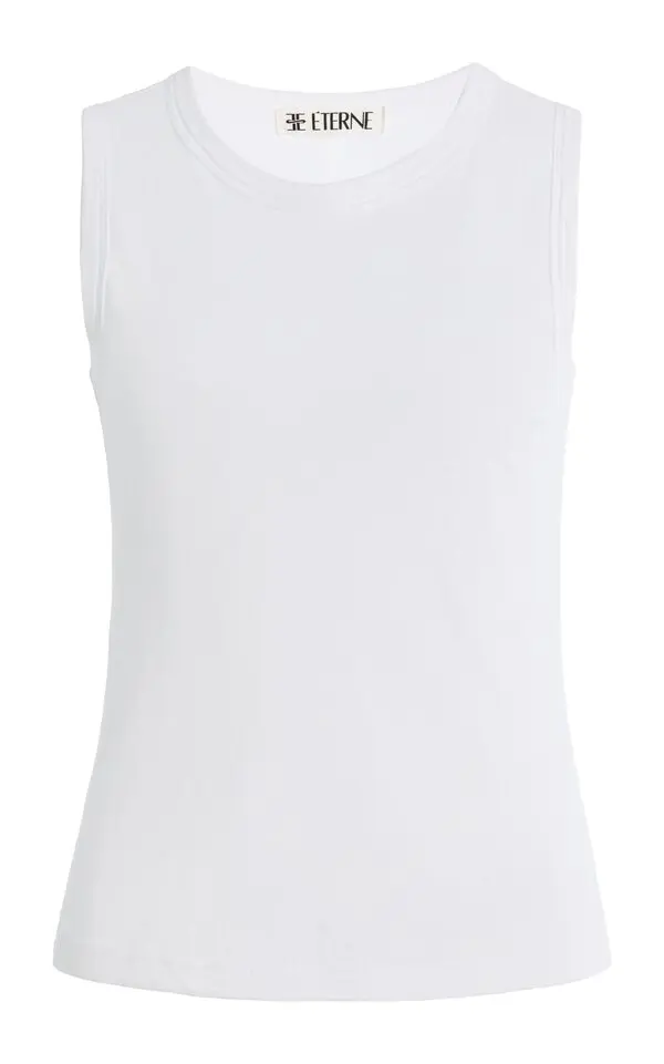 Eterne Fitted Cotton-modal Muscle Tank Top - Ivory