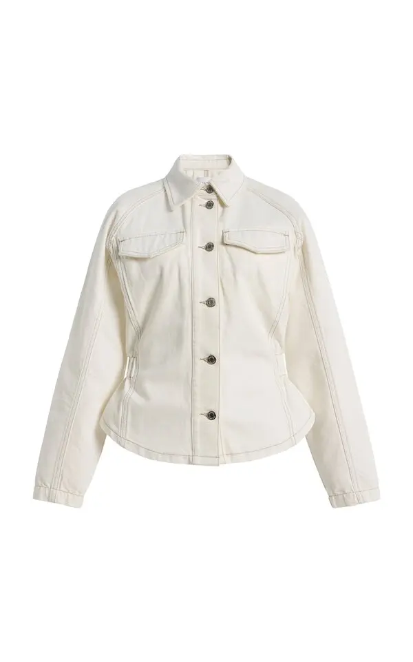 Merlette Rhea Denim Jacket - Off-white